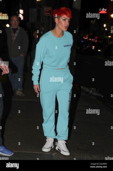 Singer Halsey Wears Turquoise Sweat Pants And Top As She Goes Out In