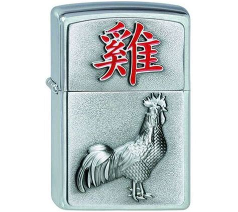 Zippo 205 Year Of The Rooster Pocket Lighter Silver Makro
