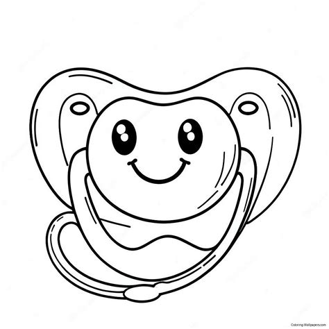 Cute Pacifier With Smiley Face Coloring Page 72525 57424