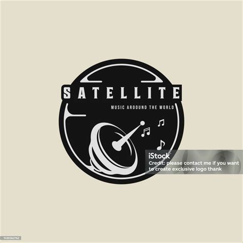 Lambang Vektor Satelit Ikon Template Ilustrasi Modern Desain Grafis