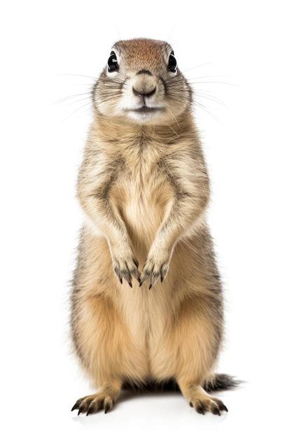 Premium Ai Image Ground Squirrel On A White Background
