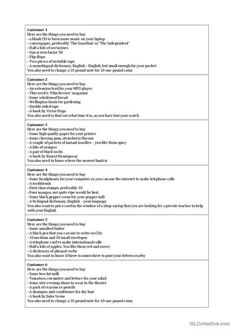Shopping English Esl Worksheets Pdf And Doc
