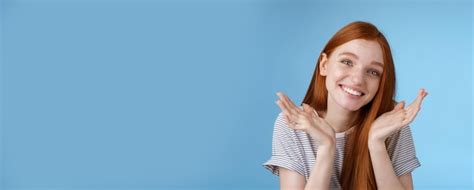 Free Photo Silly Cute Sincere Young European Ginger Girl Blue Eyes