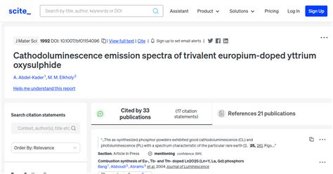 Cathodoluminescence Emission Spectra Of Trivalent Europium Doped Yttrium Oxysulphide [scite