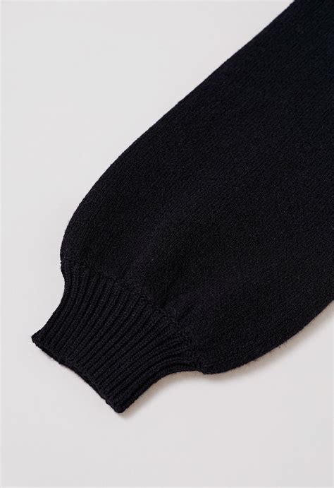 Ribbon Bowknot Pattern Jacquard Knit Sweater In Black Retro Indie