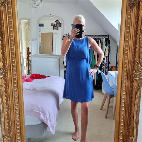 Massimo Dutti Blue Dress Size 10 Above Knee Depop
