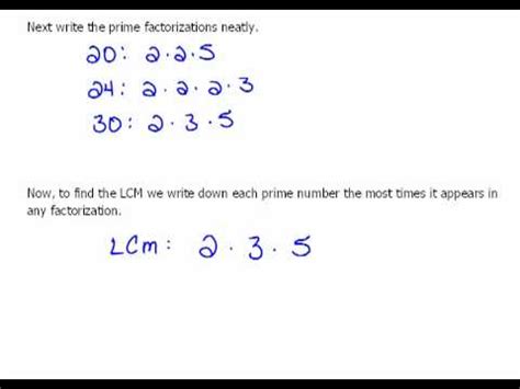 Find Lcm Using Prime Factorization Method Youtube