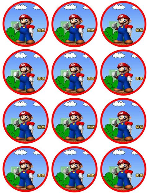 Super Mario Cupcake Toppers Super Mario Bros Party Super Mario Bros