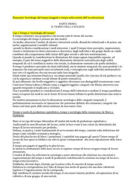 Sociologia Del Tempo Carmen Leccardi Docsity