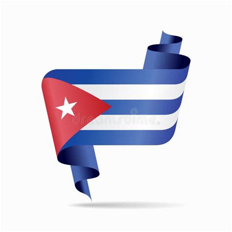 Fondo De La Cinta Ondulada De La Bandera Cubana Ilustración Vectorial
