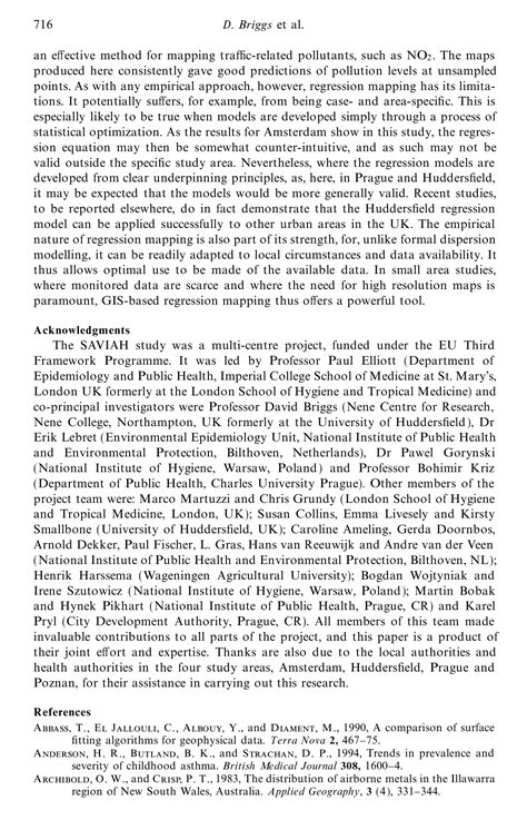 Mapping Urban Air Pollution Using Gis A Regression Based Approach Pdf