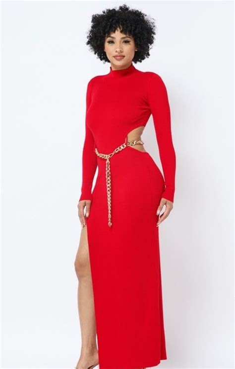 Chain Red Sexy Dress MicorÉ Global Corp