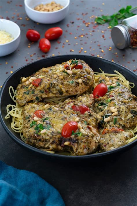 Creamy Pesto Chicken Recipe Yellow Chilis