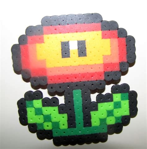 Fire Flower Perler Bead Perler Beads Perler Bead Patterns Perler Crafts