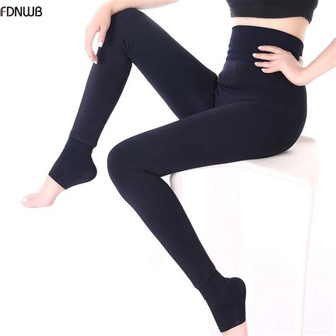 Fdnwb Warm Thick Plus Cashmere Winter Leggings Pants Slim High