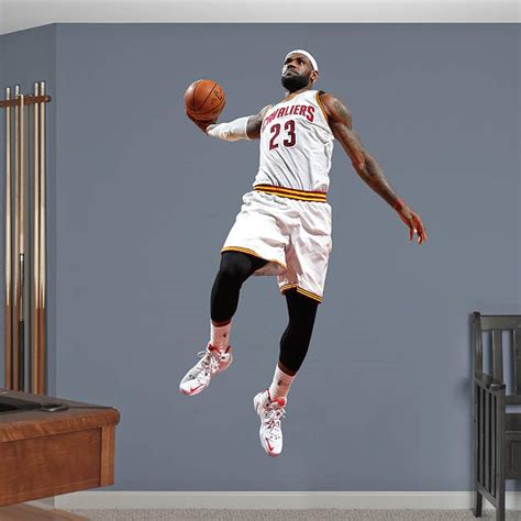 Life Size Lebron James Slam Dunk Wall Decal Shop Fathead® For