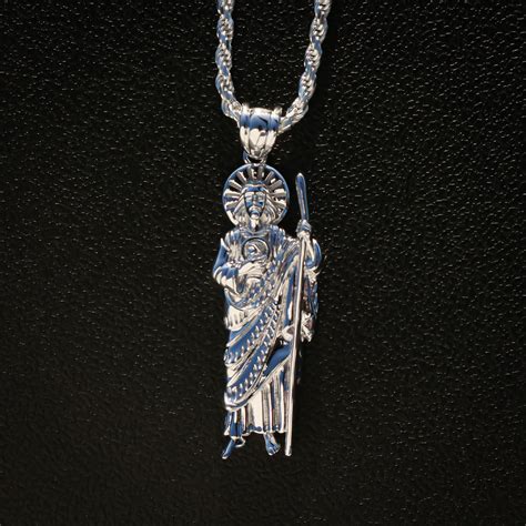 Plain San Judas Pendant 925 Silver Huerta Jewelry