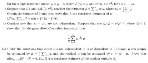 n 1 i for the simple regression model yi u ki
