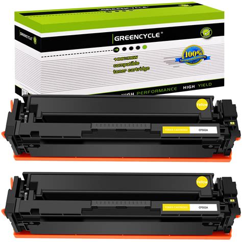 Used 2pk Yellow Toner Fits For Hp Cf502a Color Laserjet Pro M280nw