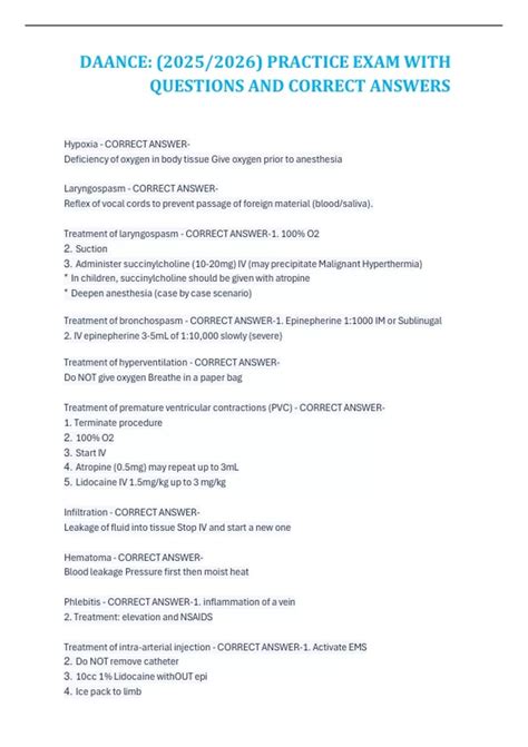 Daance 20252026 Practice Exam With Questions And Correct Answers
