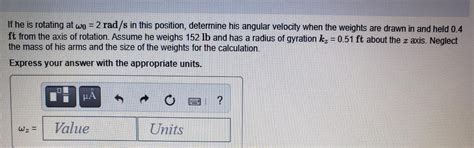 Solved The Man Sits On The Swivel Chair Holding Two 5 Lb Chegg