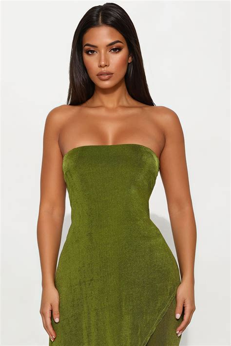 Lea Asymmetrical Top And Pant Set Olive Fashion Nova