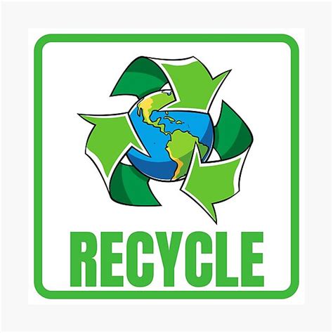 Recycle Bin Labels With Recycle Symbol Photographic Print For Sale By