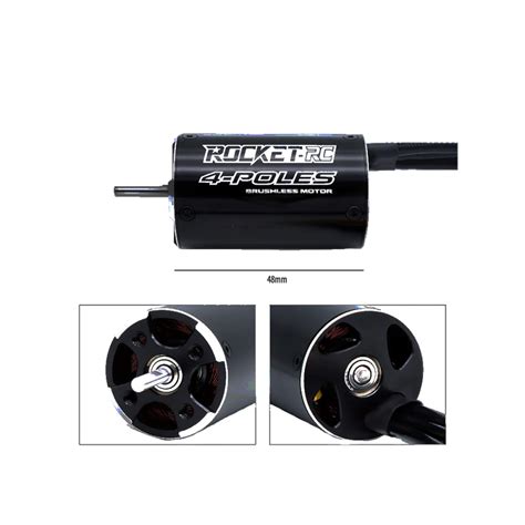 Rocket 2948 Brushless Rc Boat Motor 4pole 3175mm Black 4800 Kv Buy
