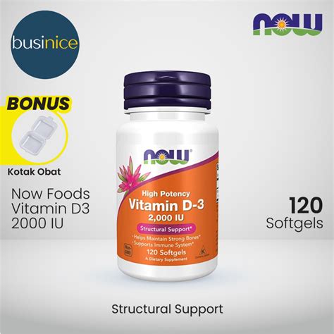 Jual Now Foods Vitamin D3 2000 Iu 120 Softgels D3 2 000iu Vit D 2000 Iu