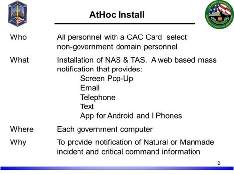 Athoc Notification System Article The United States Army