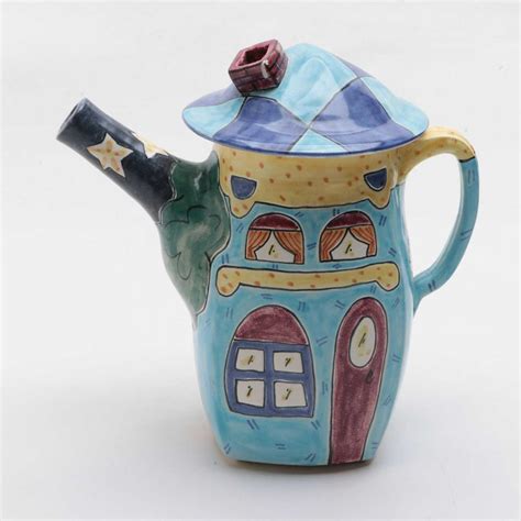 Cj Niehaus Clayworks Decorative Art Pottery Teapot Bowl And Platter