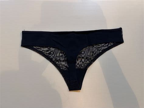 La Senza Black Lace See Through Thong Panty M Womens Fashion New