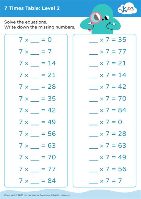 Free Times Tables Worksheets For Third Grade