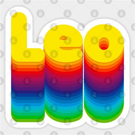 Rainbow Layers Leo Name Label Rainbow Layers Leo Name Label Sticker
