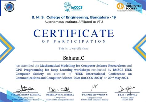 sahana c on linkedin ieee deeplearning mathematical bmsce