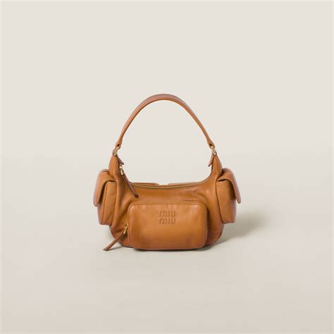 Miu Miu Nappa Leather Pocket Bag In Honey ModeSens
