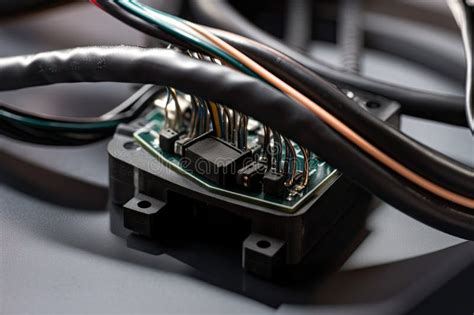 Close Up Of Sensor With Wires And Cables Visible Stock Illustration