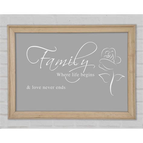 Happy Larry Familie Zitat Familie wo das Leben beginnt 1 Grau Weiß