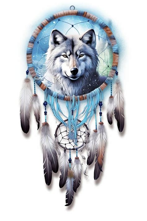 A Drawing Of A Wolf With A Moon In The Background Generative Ai Image