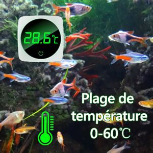Thermomètre Aquarium à Écran Tactile Capteur De Température Précis