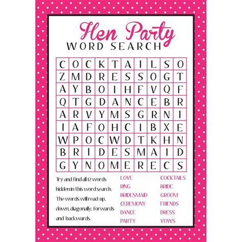 Ladies Night Games Printable Printable And Enjoyable Learning