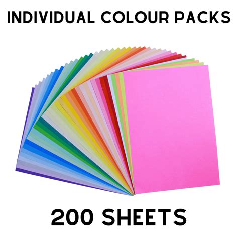 A4 Coloured Paper 200 Sheet Packs Sweet Factory Arts And Crafts