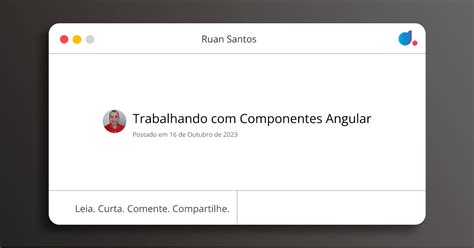 Trabalhando Componentes Angular Ruan Santos Dio