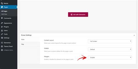 disable page margins documentation