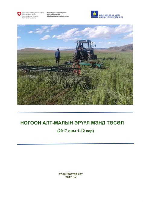 Ногоон алт малын эрүүл мэнд төслийн тайлан 2017 Pdf