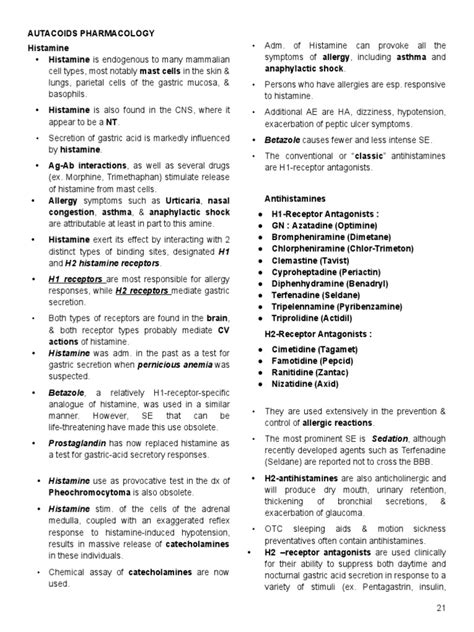 Antihistamine Pdf Serotonin Clinical Medicine