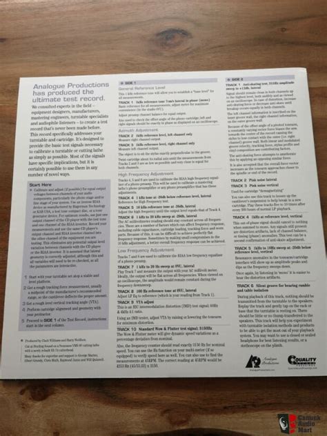 Ultimate Analogue Test Lp Analogue Productions Photo 2677466 Us