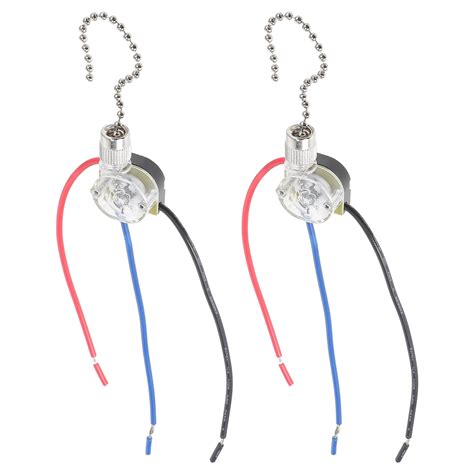 Omeite 2pcs Three Wire Translucent Zipper Switch Three Wire Pull Switch