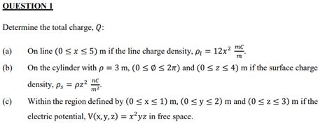 Solved Determine The Total Charge Q A On Line X M If Chegg Com