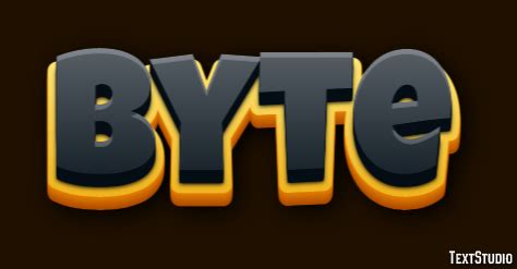 Byte Yellow And Black D Text Effect Generator